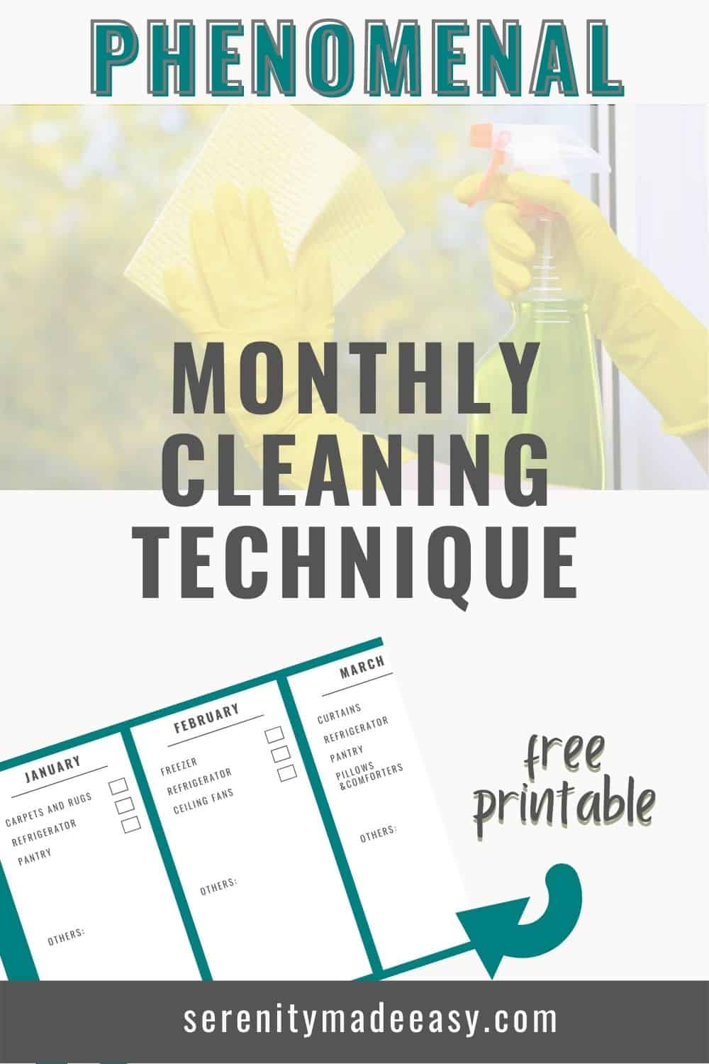 House chores list organized by month for ultimate clean home - Serenity ...