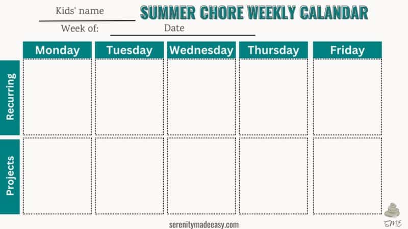 Fantastic summer chores list for your teenager - Serenity Made Easy